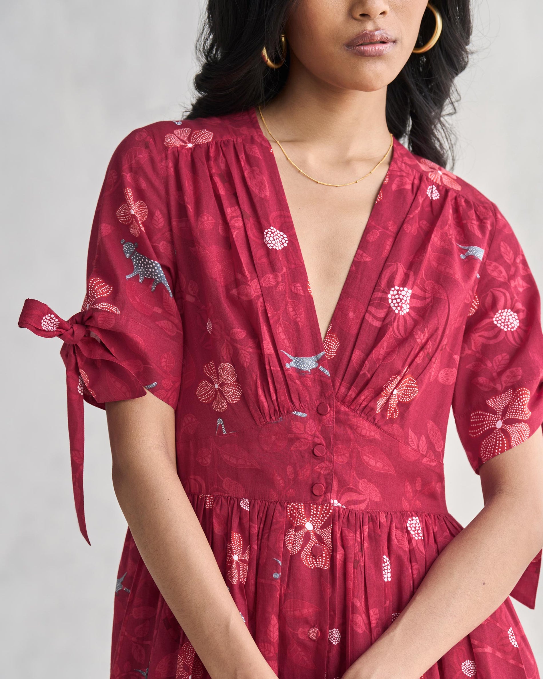 Button Down Dress - Red – Nicobar