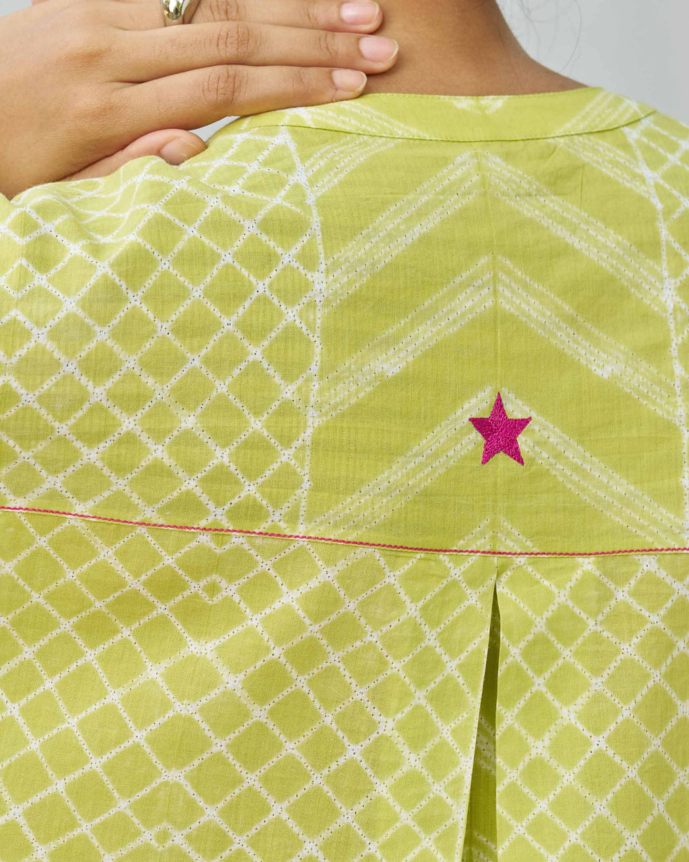 Lazy Sunday Tunic - Lime & Ivory – Nicobar