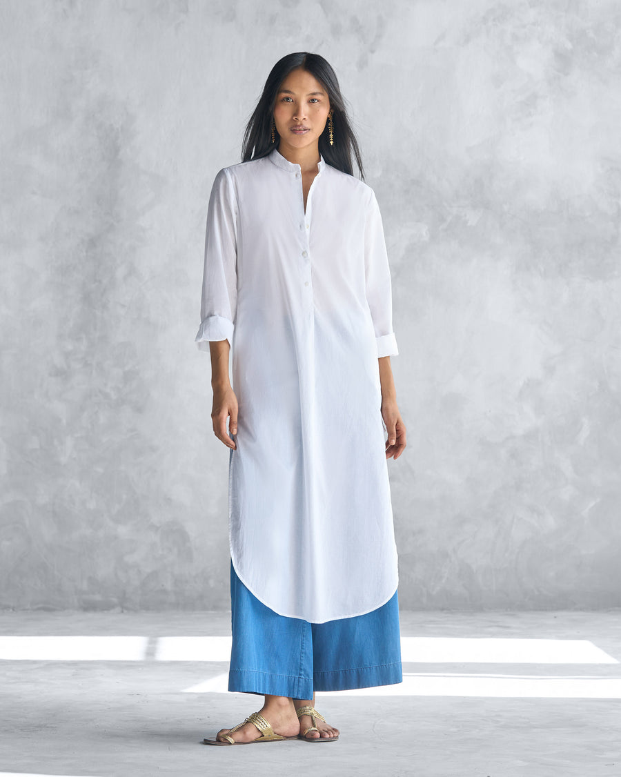Basic Long Length Kurta - Blue & Red Print – Nicobar