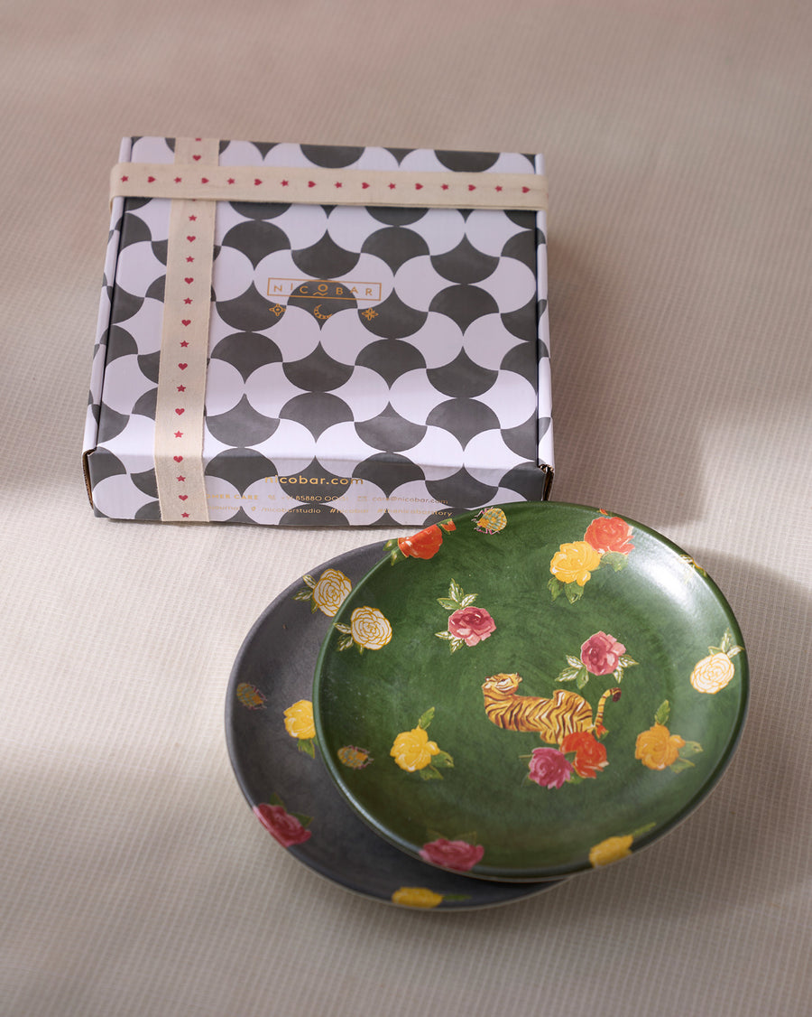 Myra Quarter Plate - Charcoal – Nicobar